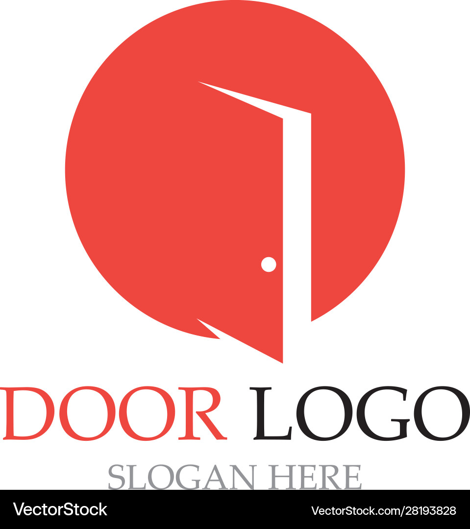 Door logo for home and building Royalty Free Vector Image