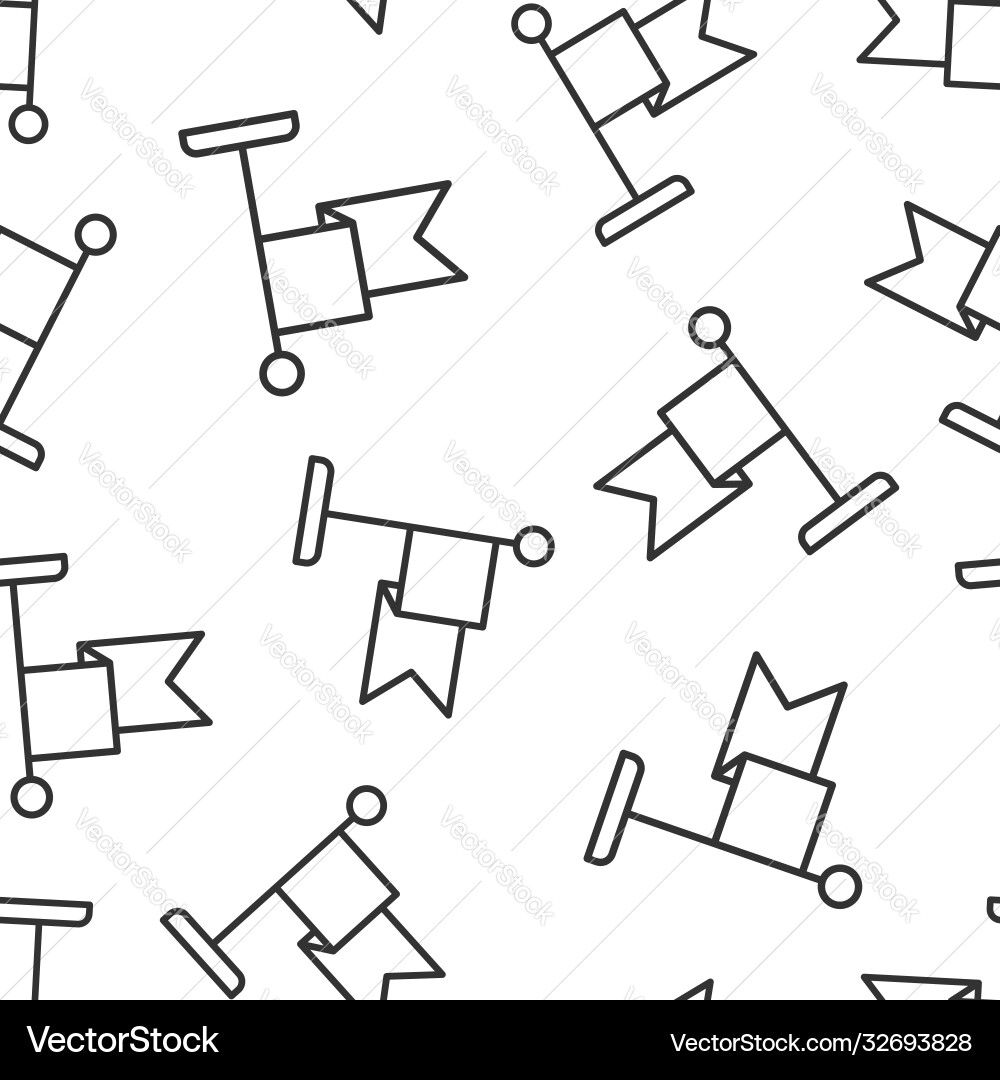 Flag icon in flat style pin on white isolated Vector Image