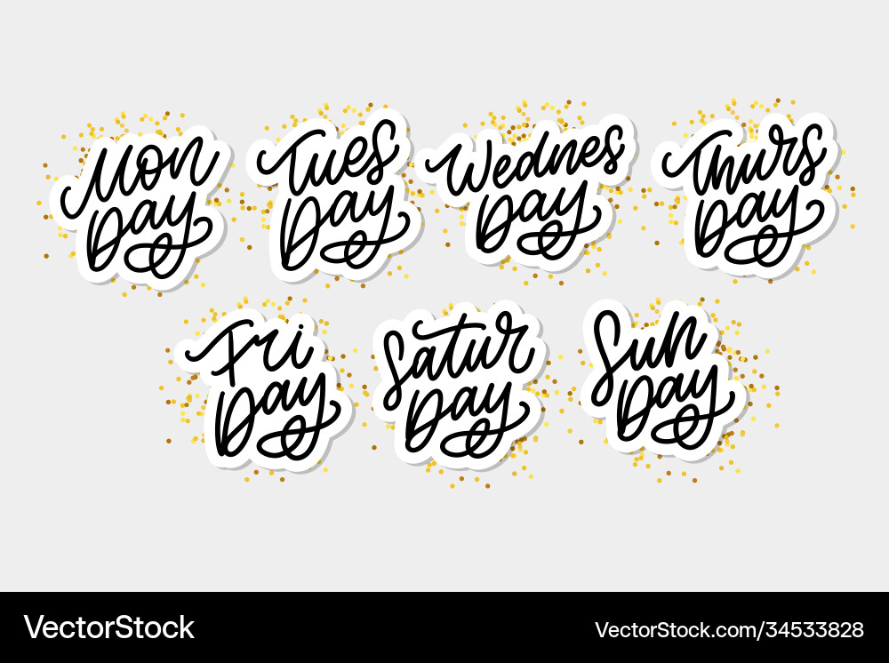 Handwritten inscription days a week Royalty Free Vector