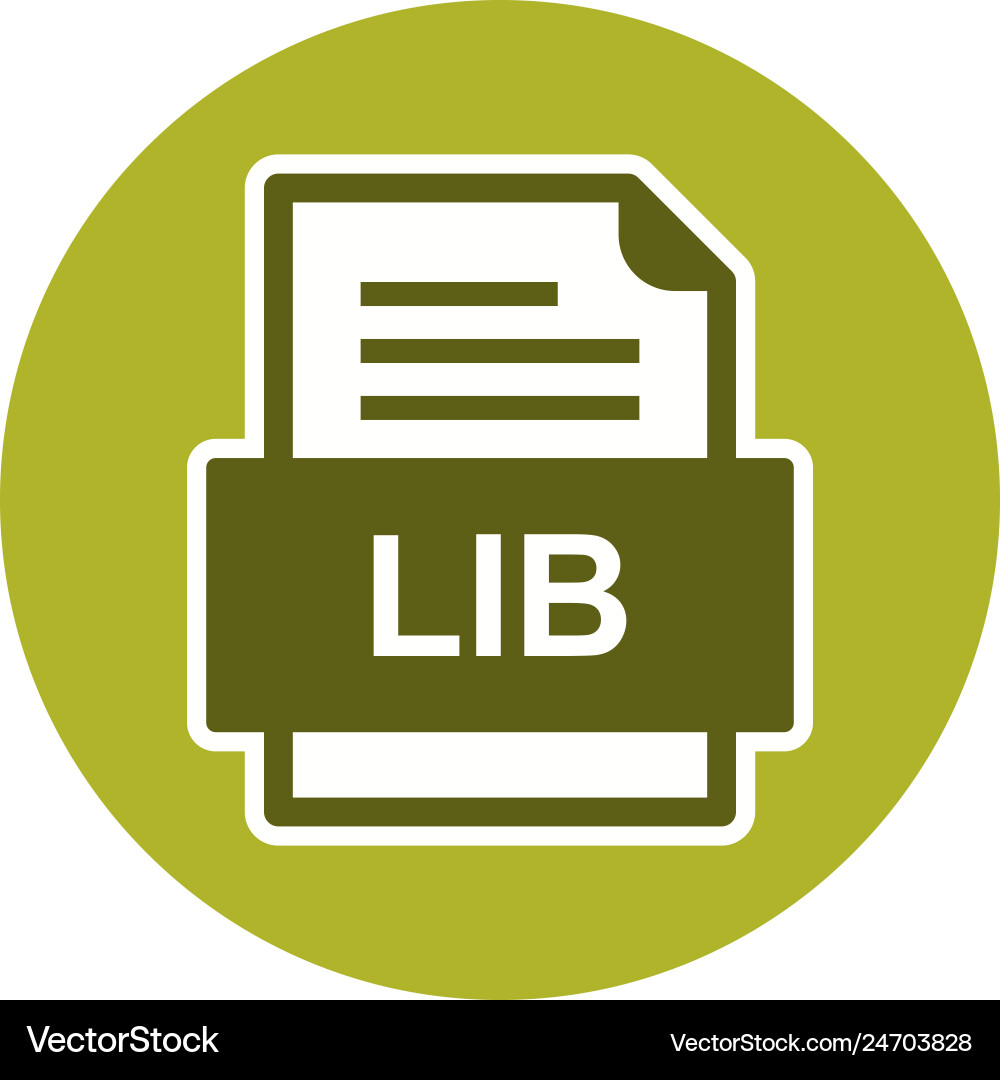 Lib file document icon Royalty Free Vector Image