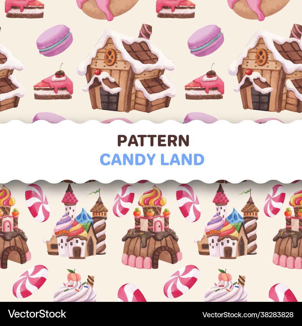 Pattern seamless with candy land concept design Vector Image