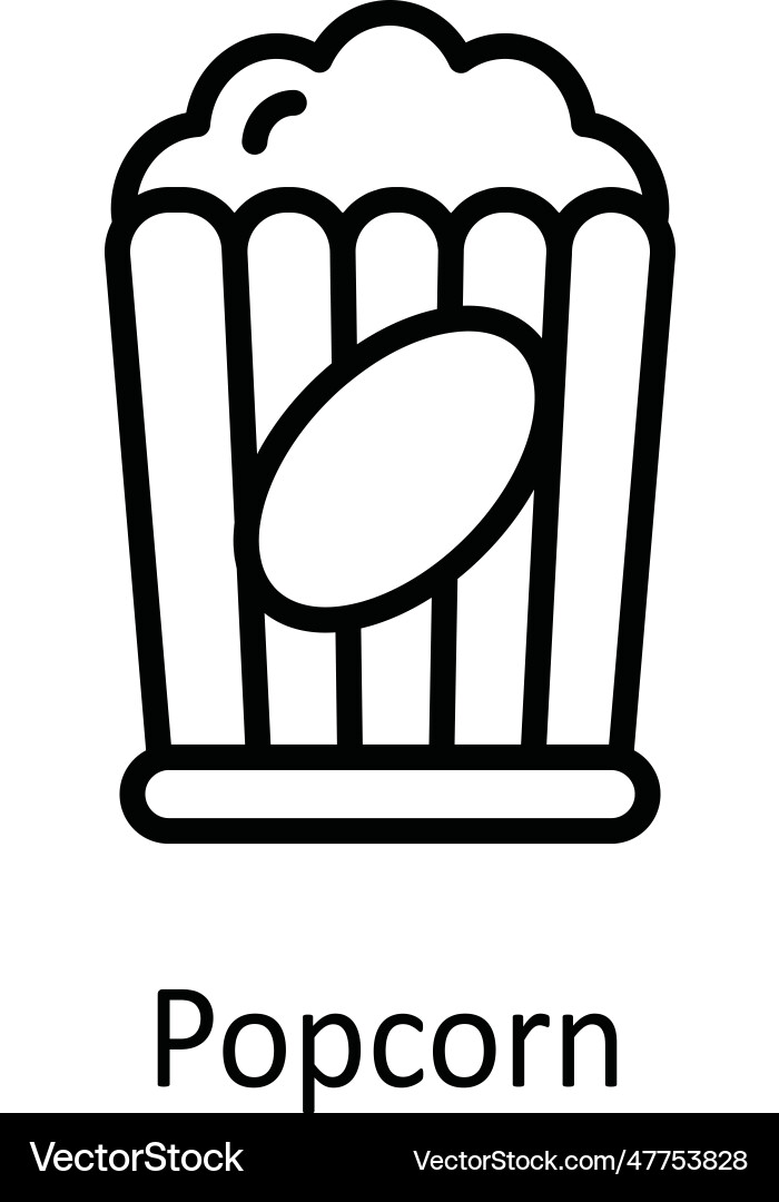 Popcorn outline icon design f Royalty Free Vector Image