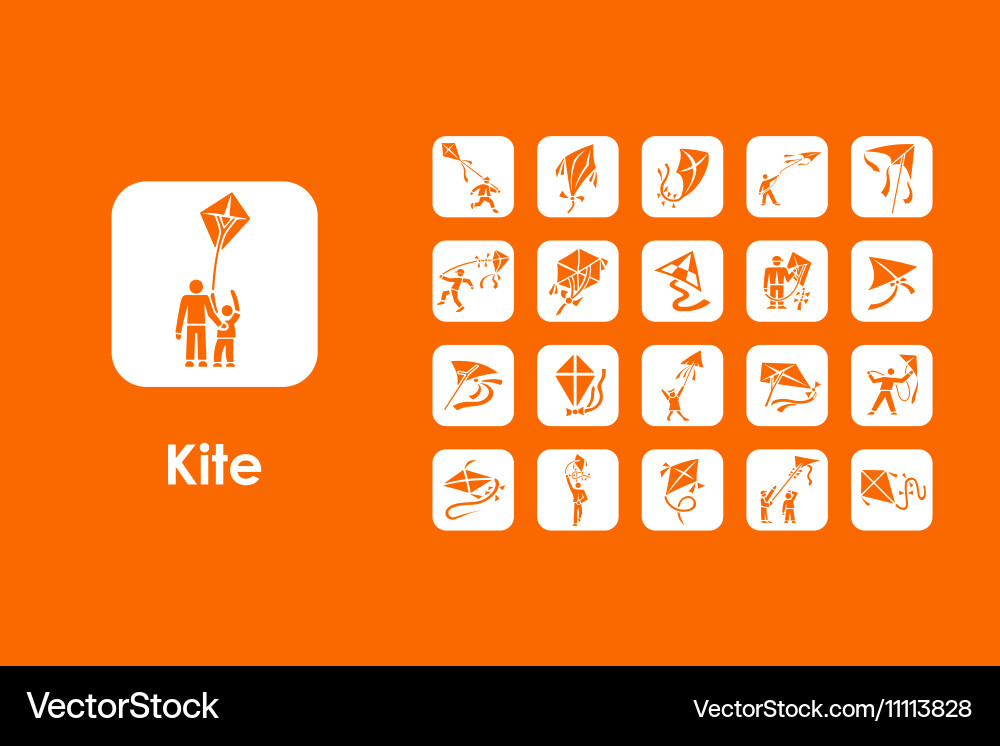 Set of kite simple icons Royalty Free Vector Image
