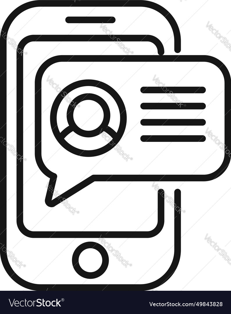Smartphone message icon outline career Royalty Free Vector