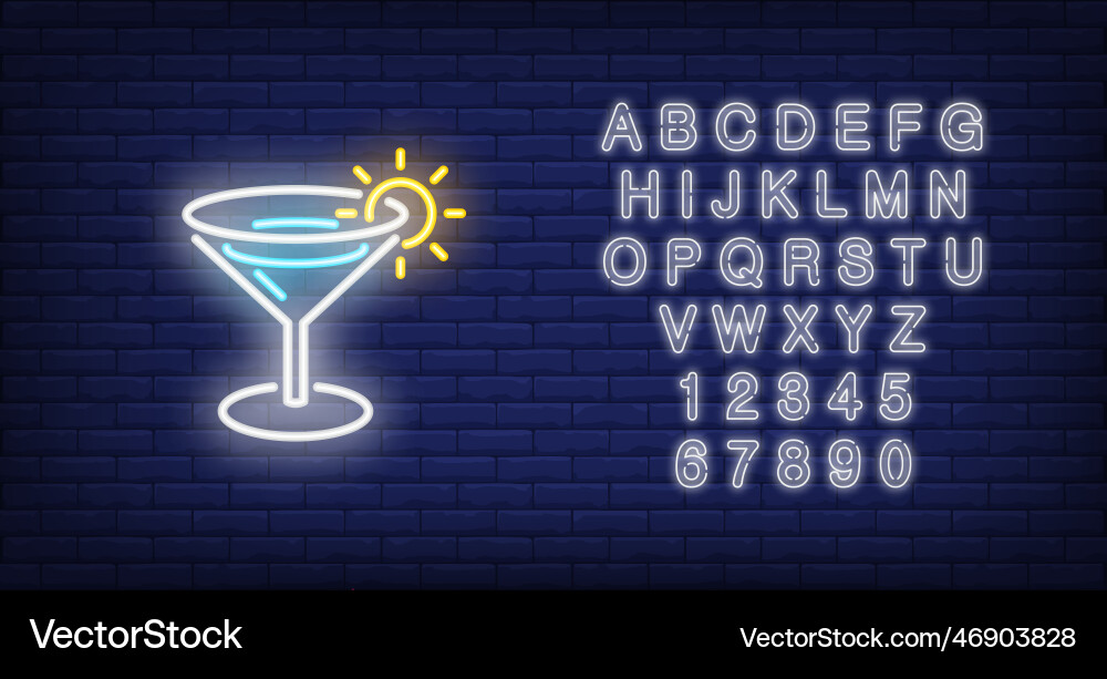 Summer beverage neon sign Royalty Free Vector Image