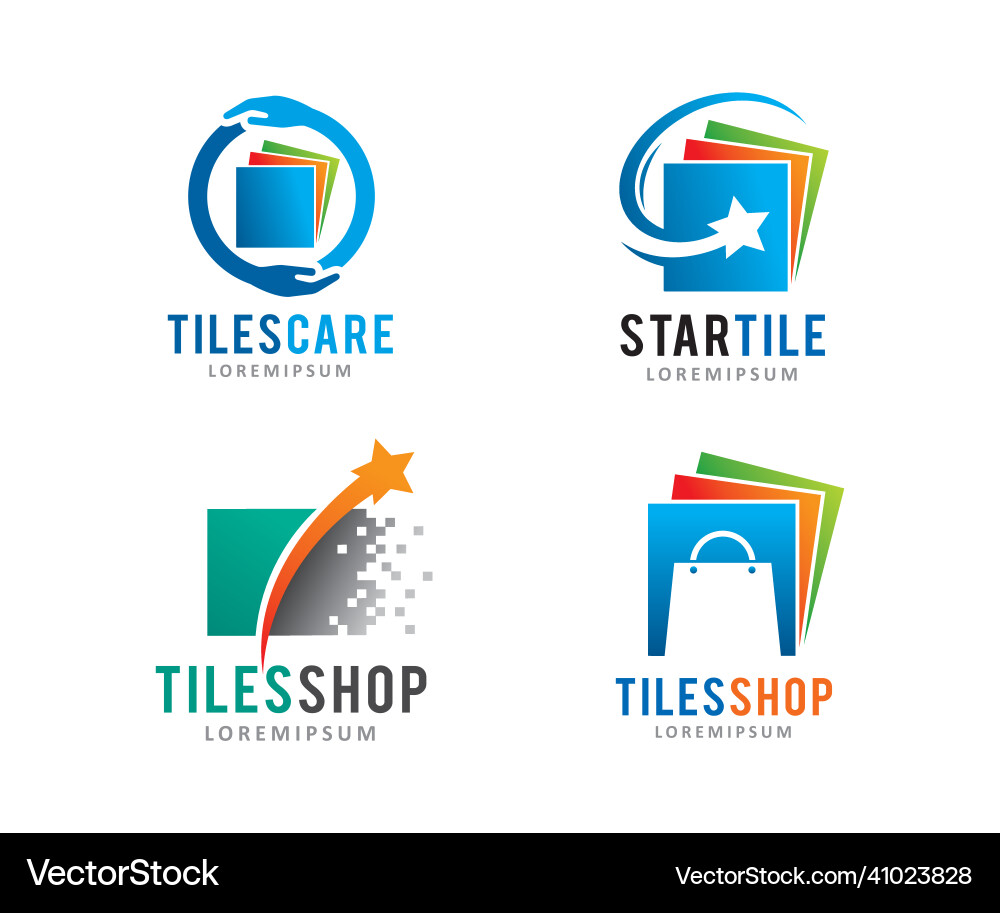 Tiles logo symbol or icon template Royalty Free Vector Image
