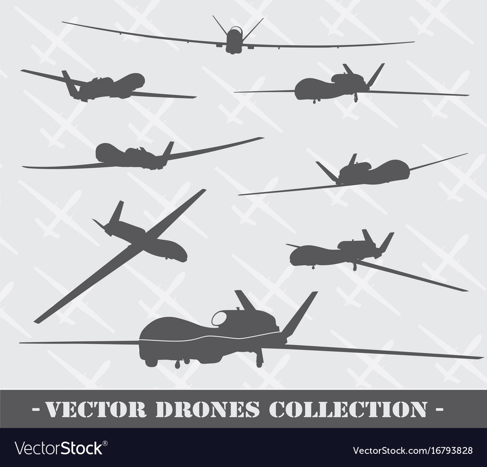 Weapon drones set Royalty Free Vector Image - VectorStock