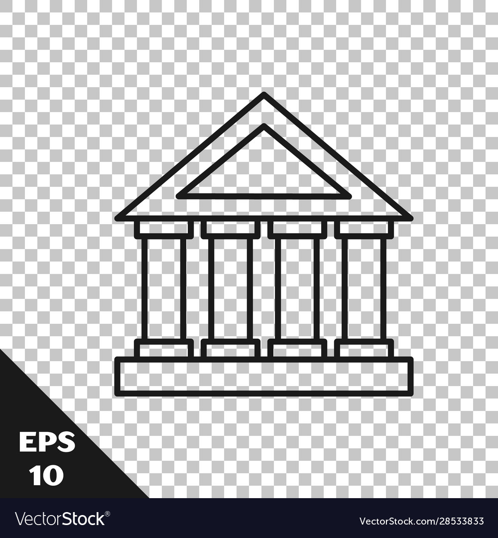 Black line courthouse building icon isolated Vector Image Black line courthouse building icon isolated Vector Image