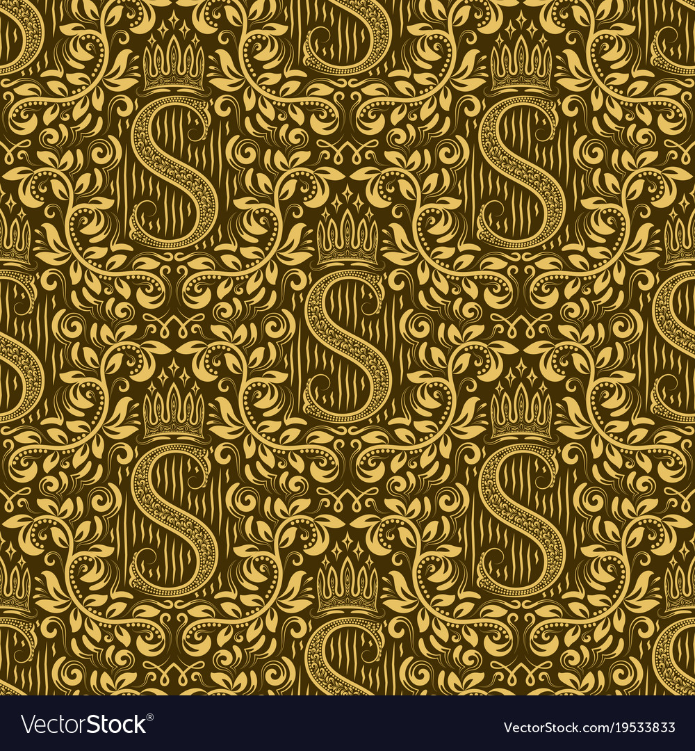 Damask seamless pattern repeating background Vector Image