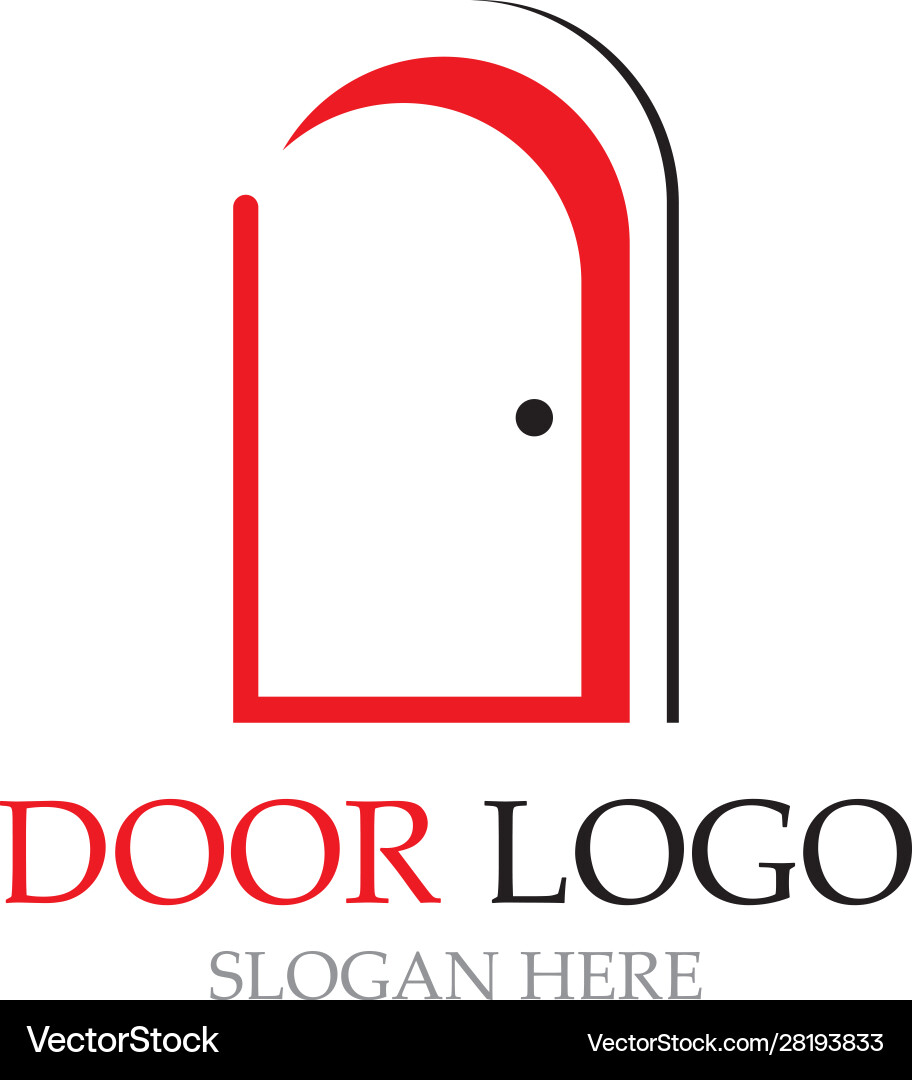 Door logo for home and building Royalty Free Vector Image
