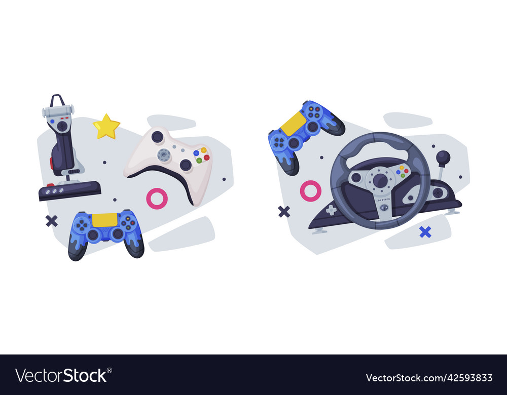 Gamepad and game controller as input device Vector Image