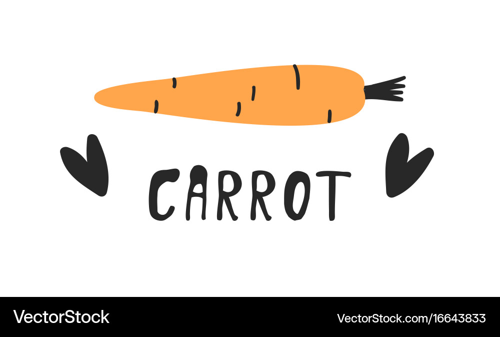 Hand drawn set of vegetable and text Royalty Free Vector