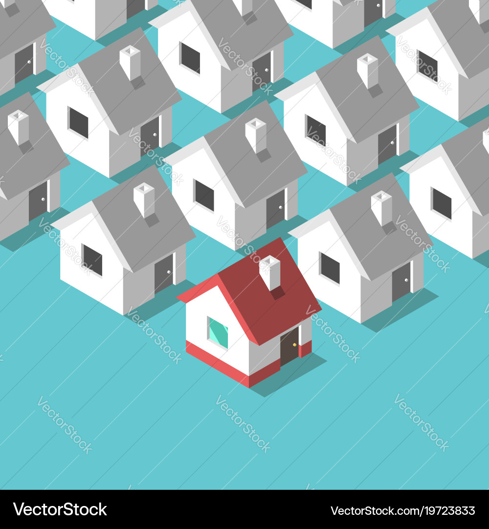 Isometric houses home concept Royalty Free Vector Image