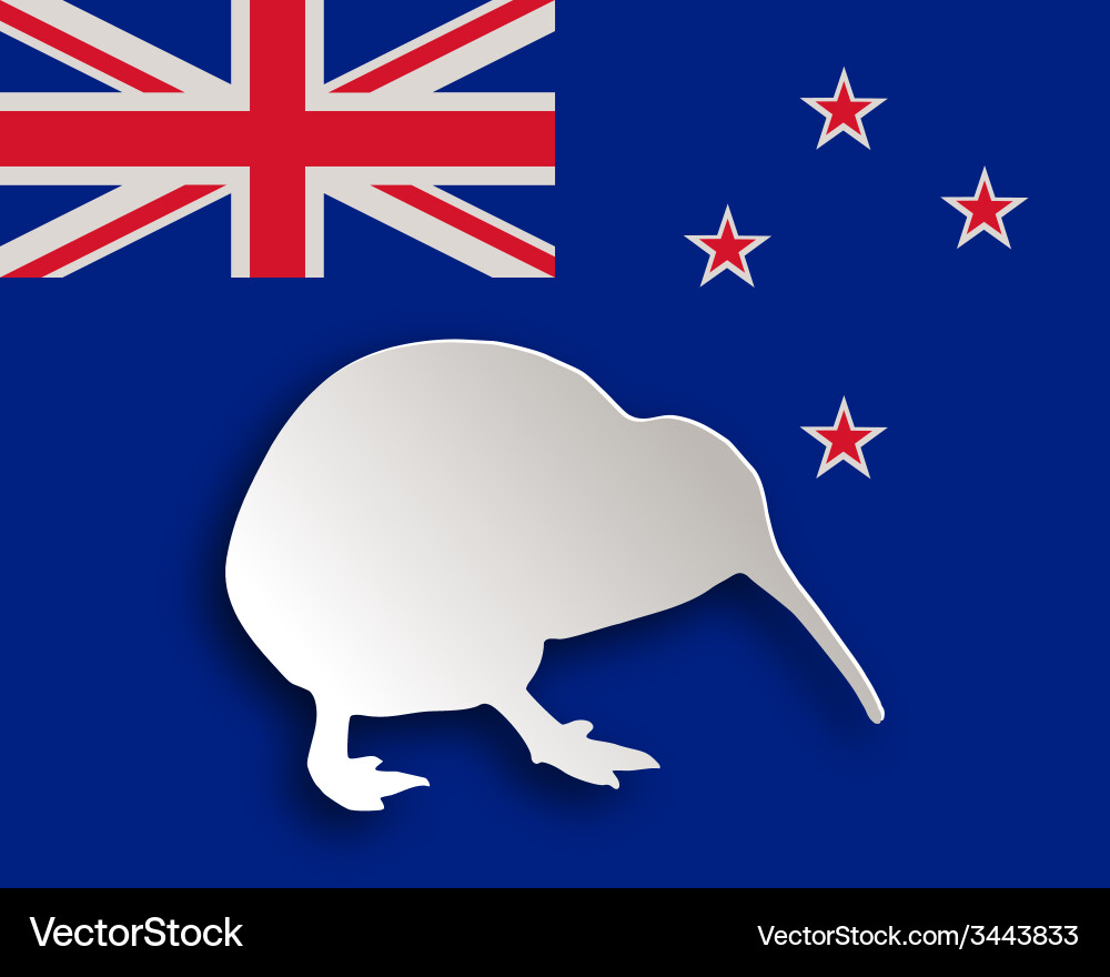 Kiwi on flag Royalty Free Vector Image - VectorStock
