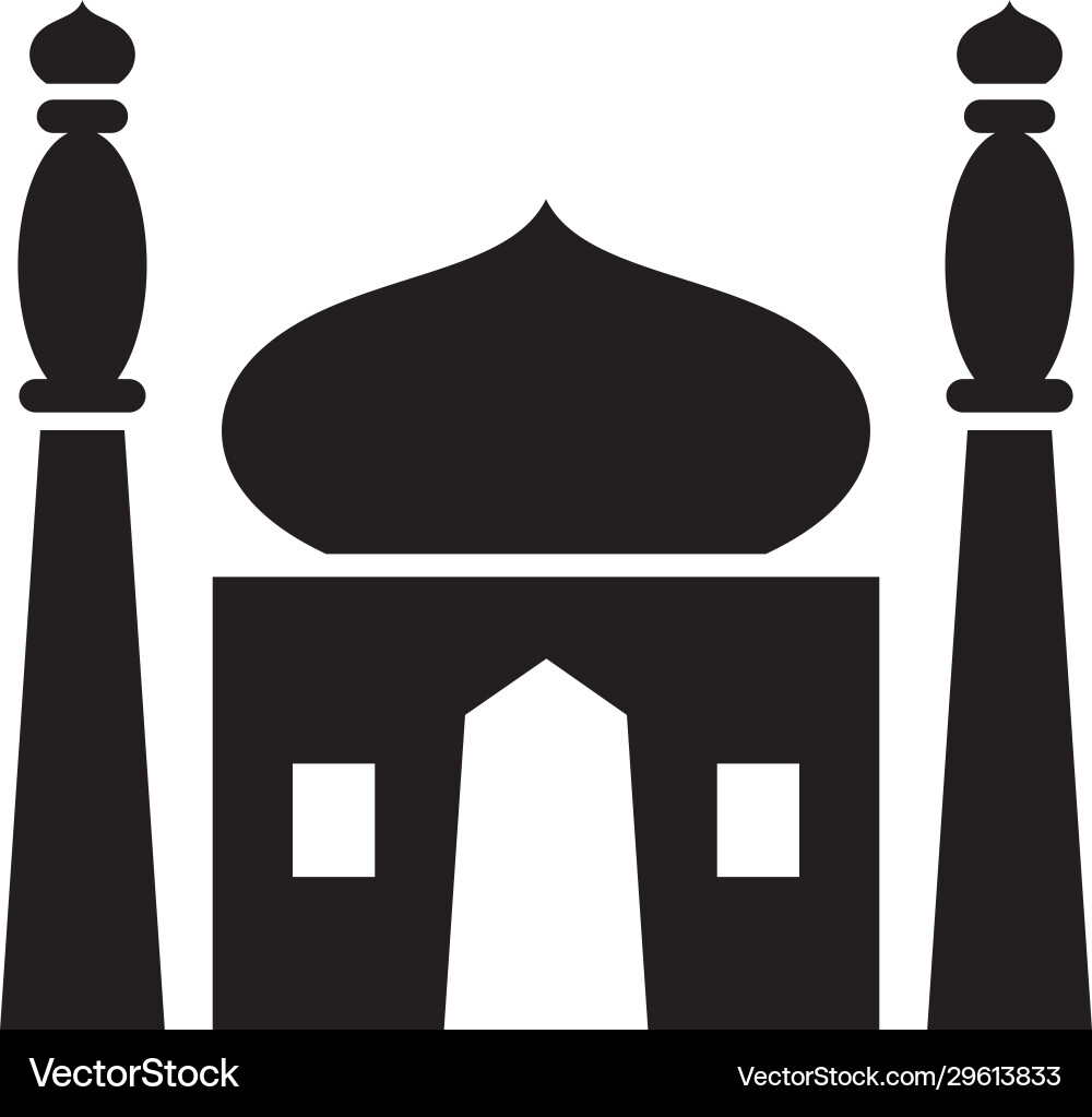 Mosque icon template black color editable Vector Image