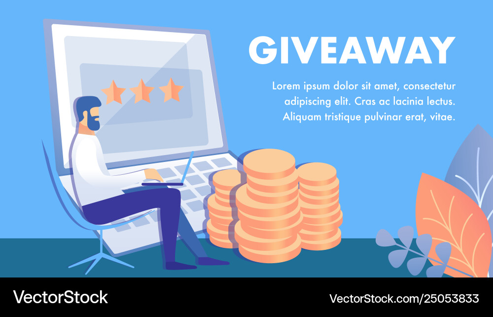 Online giveaway contest banner template Royalty Free Vector