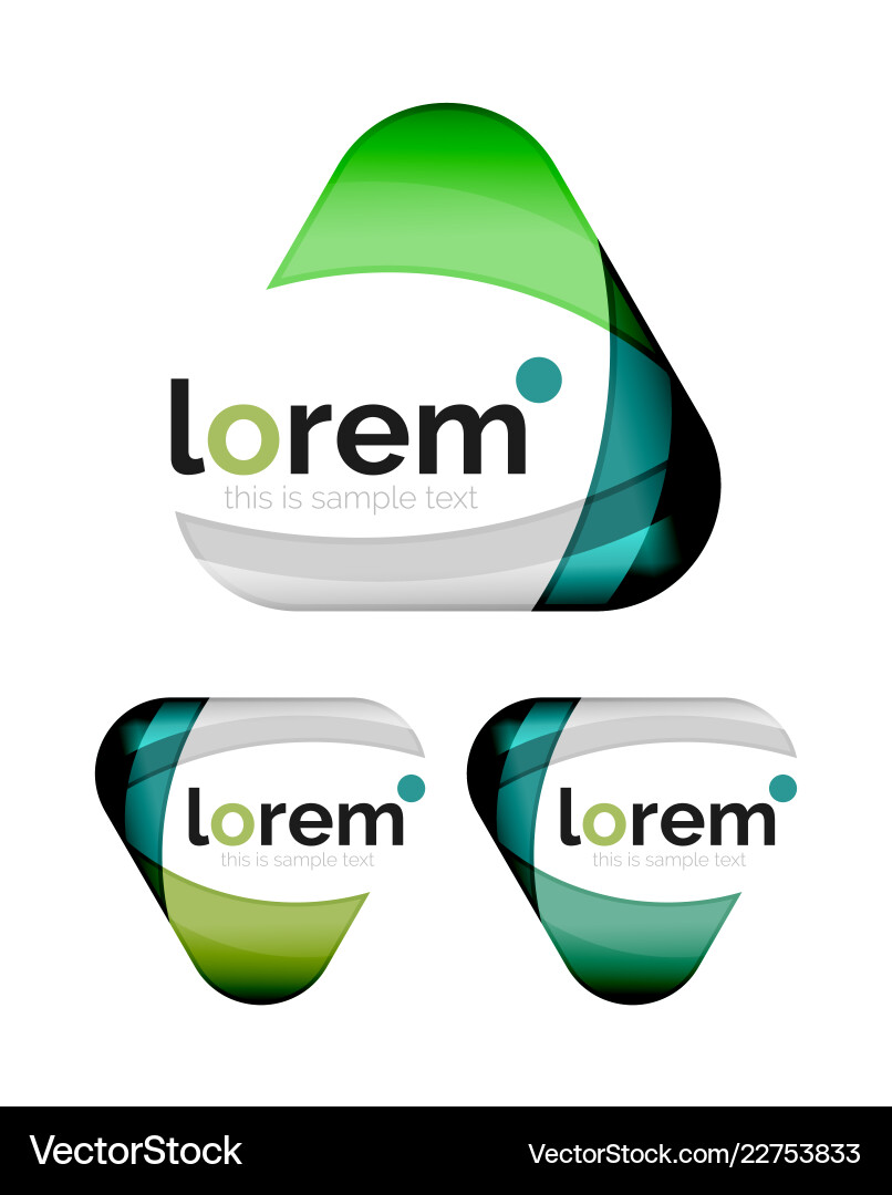 Set of geometric shape convergence logo design Vector Image