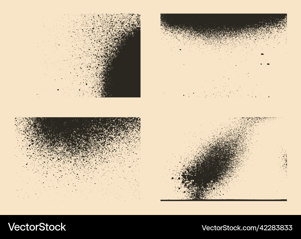 Set of monochrome abstract splash stains textures Vector Image