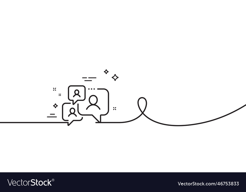 Support chat line icon comments sign speech Vector Image