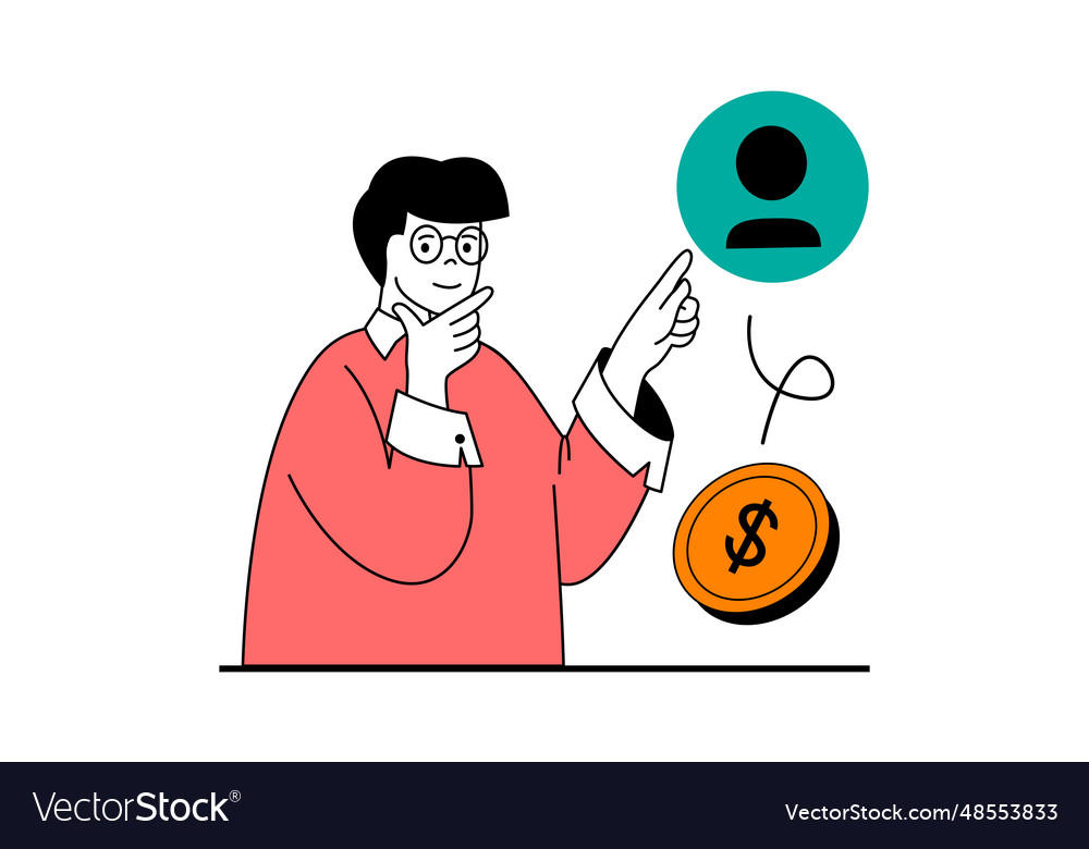 Target audience concept with people scene in flat Vector Image