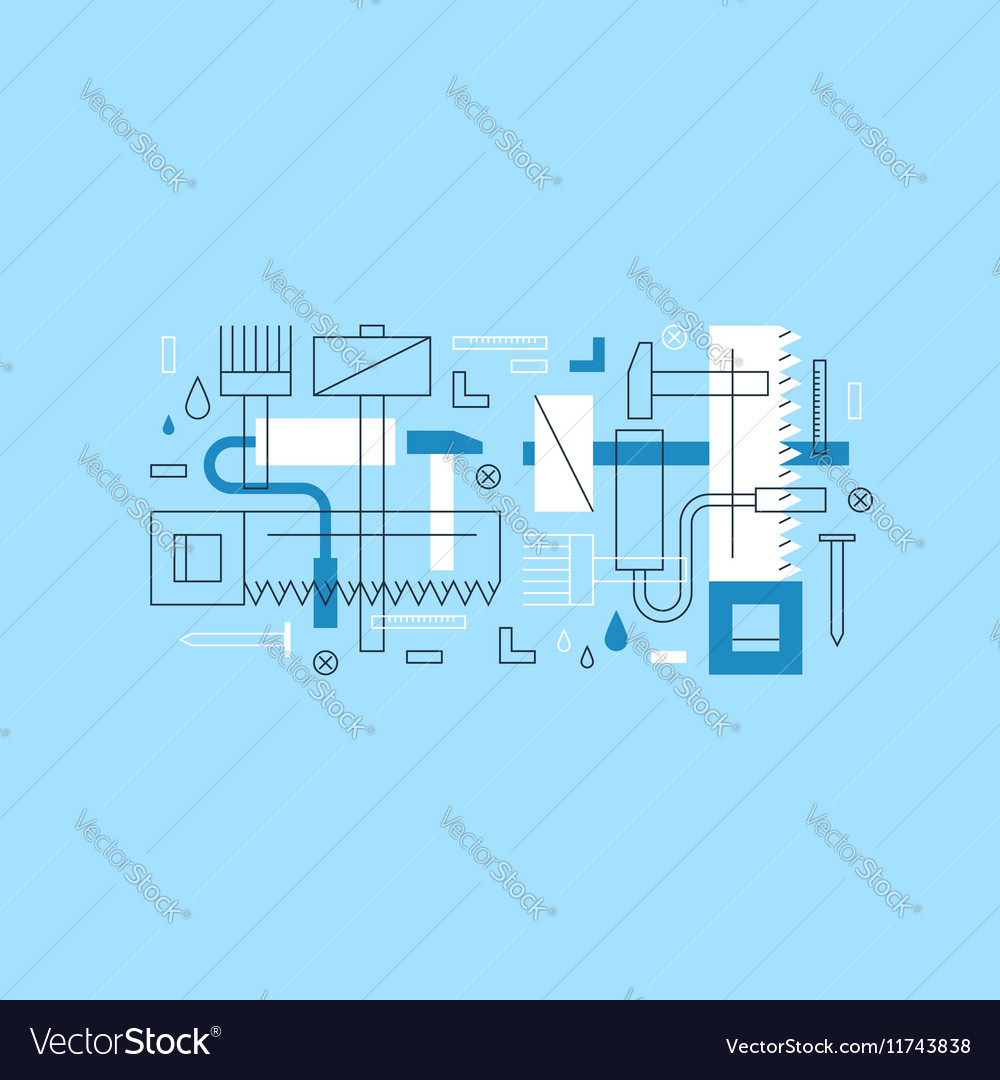 Construction instruments pattern and backdrop Vector Image
