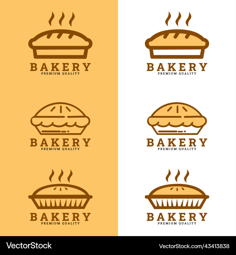 Pie logo label bakery graphic design shop Vector Image