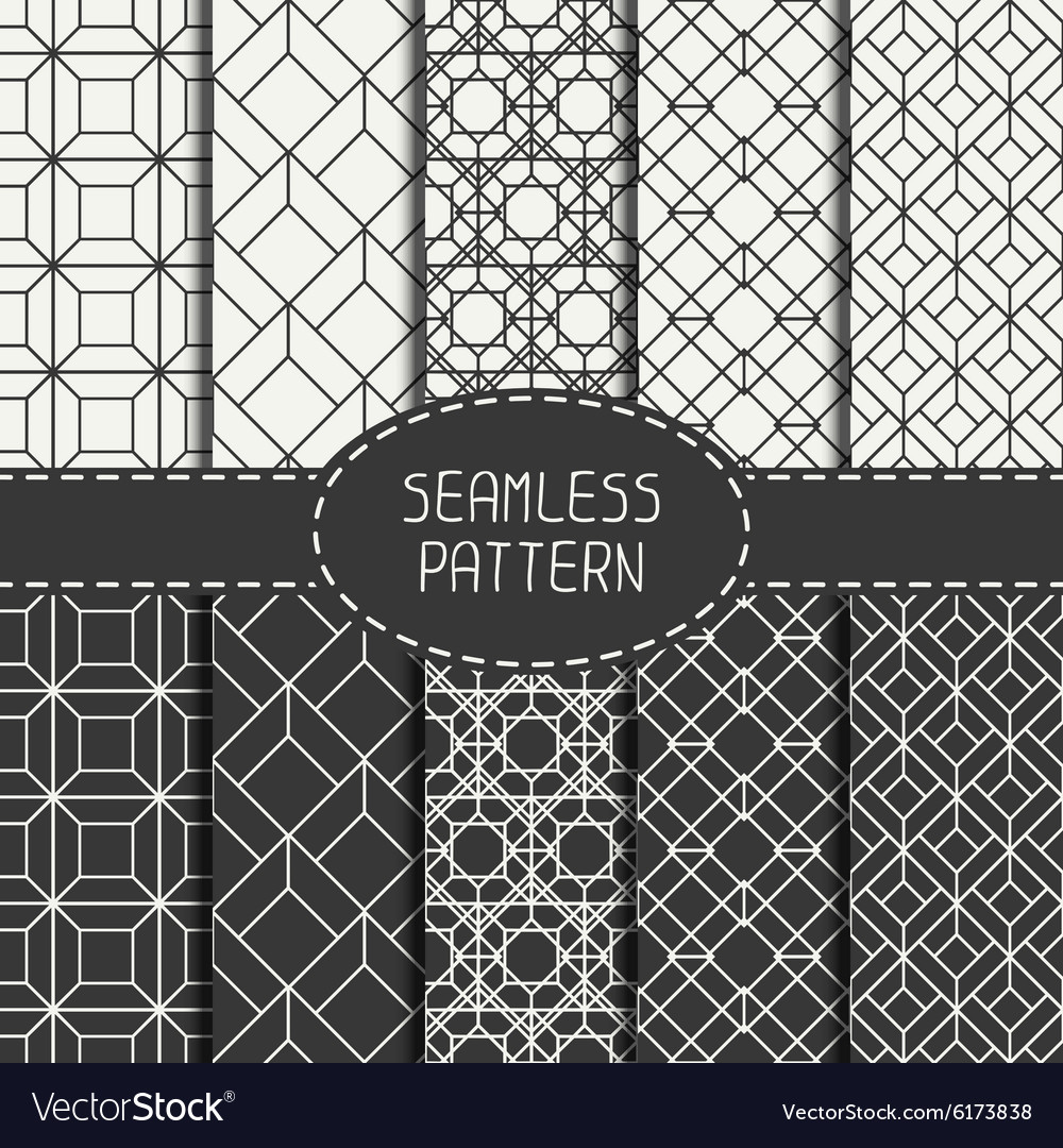 Set Of Geometric Abstract Seamless Cube Pattern Vector Image