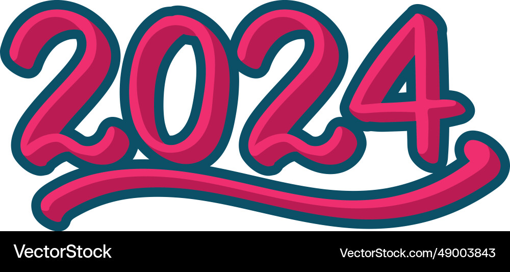 2024 number design isolated Royalty Free Vector Image