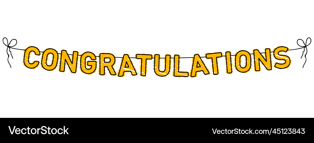 Congratulations garland party bunting Royalty Free Vector