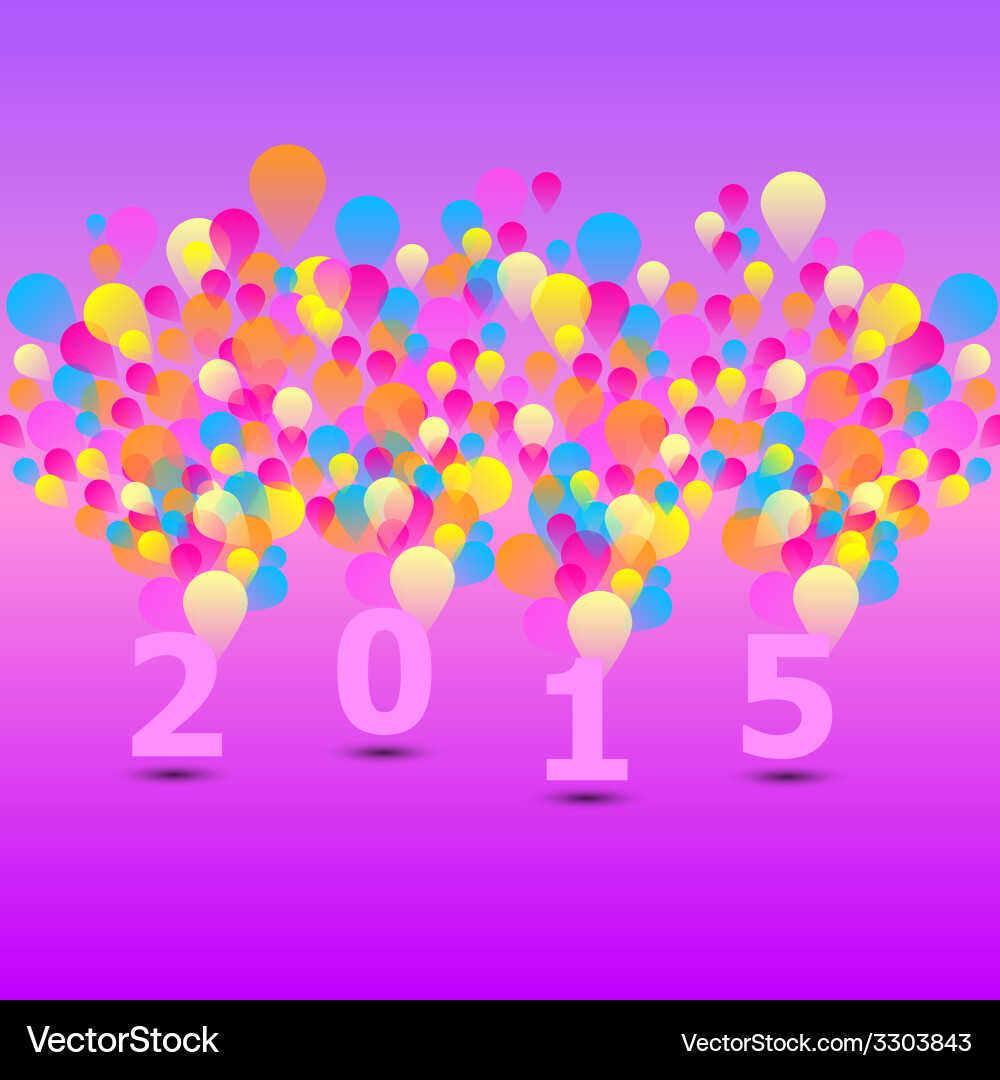 Created 2015 card with colorful balloon Royalty Free Vector
