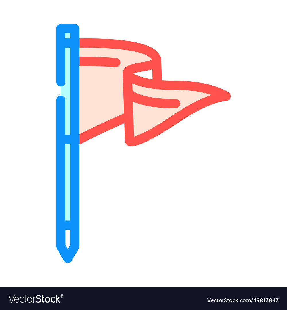 Flag pointer map location color icon Royalty Free Vector