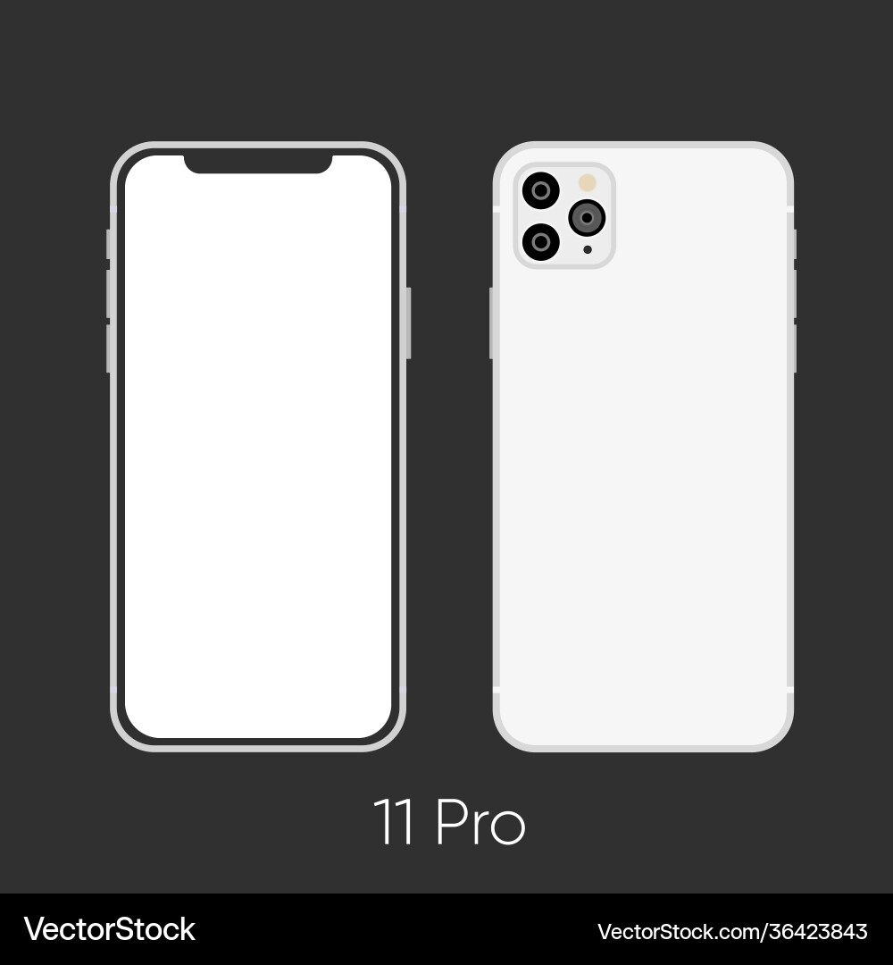New 2019 phone model 11 pro white isolated Vector Image