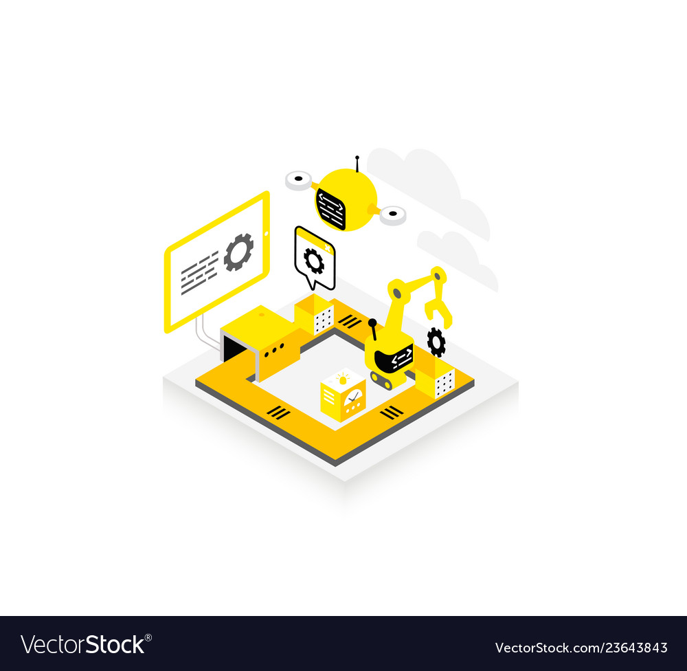 Software development technological conveyor icon Vector Image
