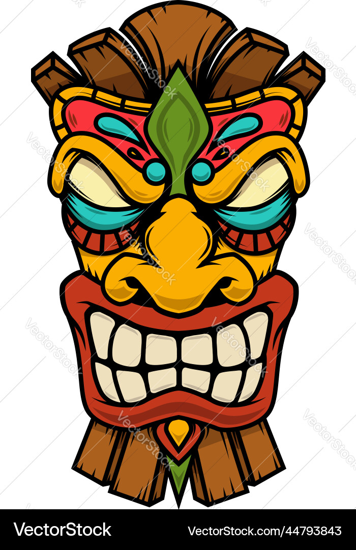 Tiki idol design element for poster card banner Vector Image
