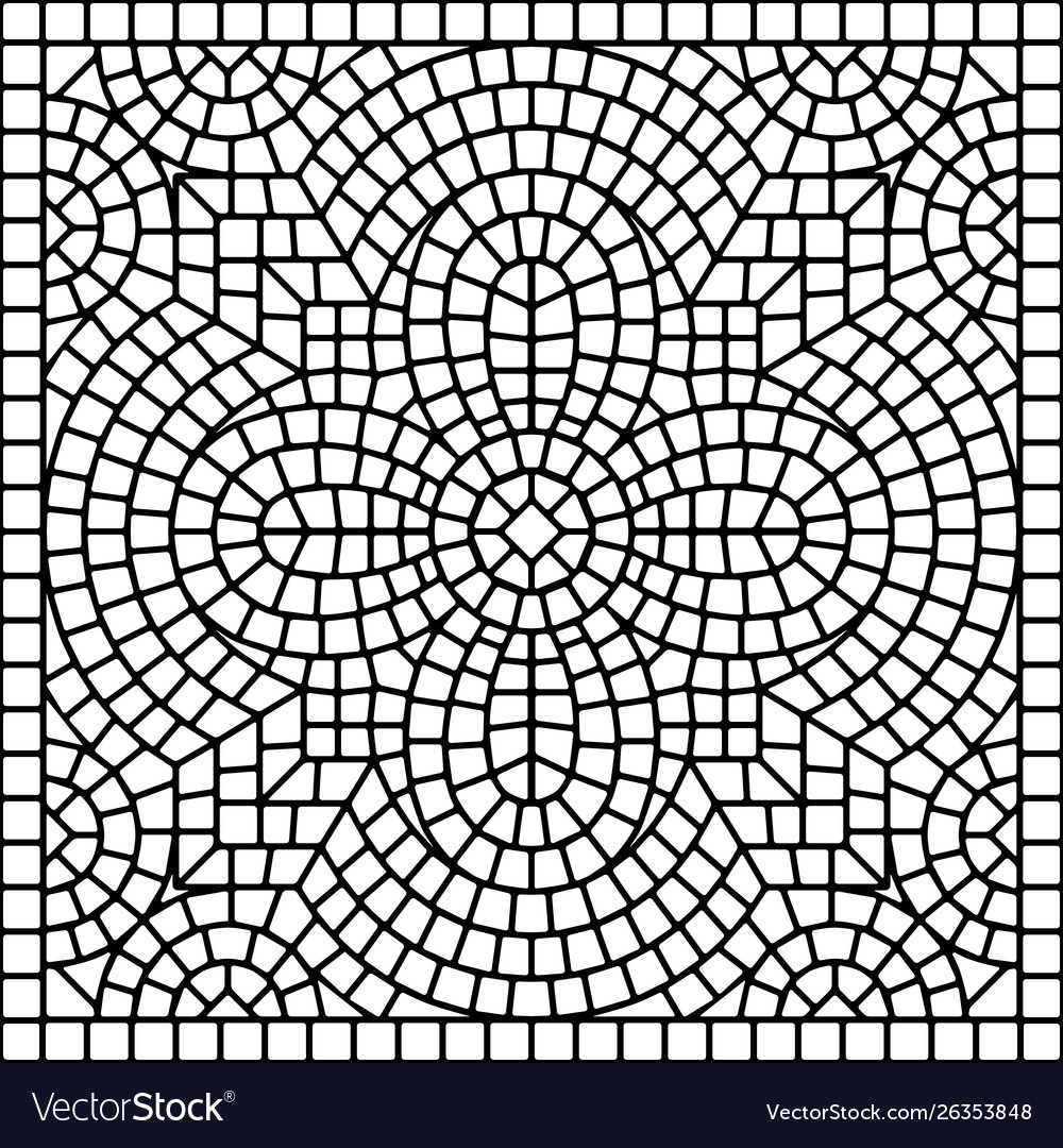 Ancient mosaic ceramic tile pattern Royalty Free Vector