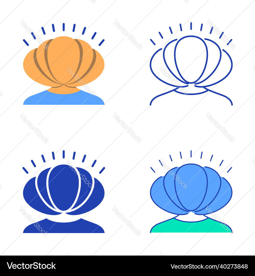 Anxious distress icon set in flat and line style Vector Image