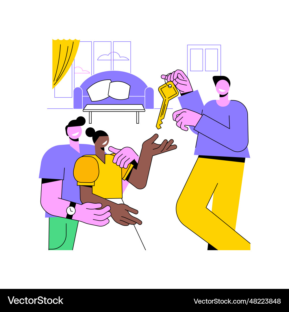 Apartment check-in isolated cartoon Royalty Free Vector