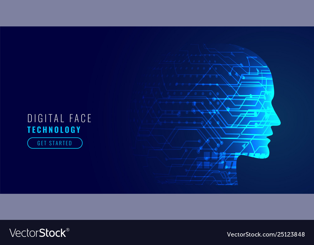 Artificial intelligence concept robotic face Vector Image