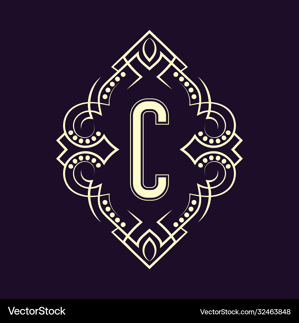 Elegant monogram design with letter c business Vector Image