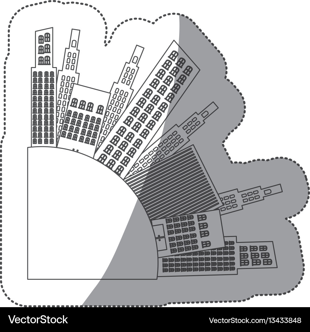 Figure round city builds icon Royalty Free Vector Image