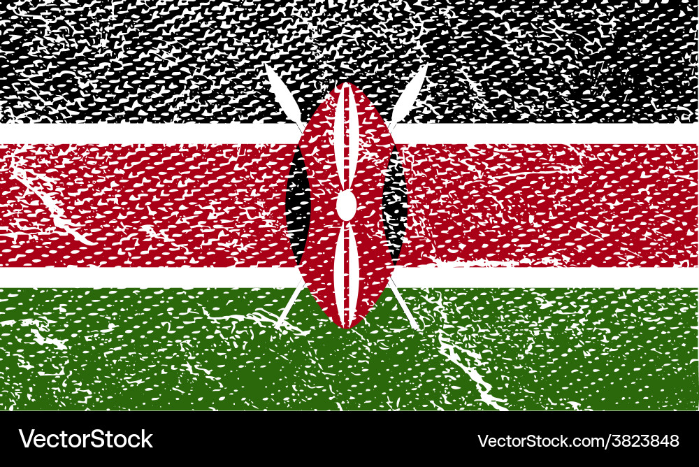 Flag of kenya with old texture Royalty Free Vector Image