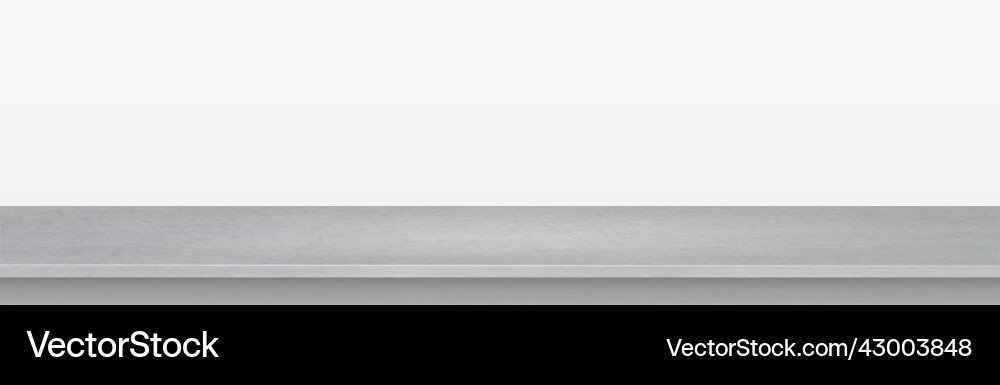 Gray concrete stone countertop on white panoramic Vector Image