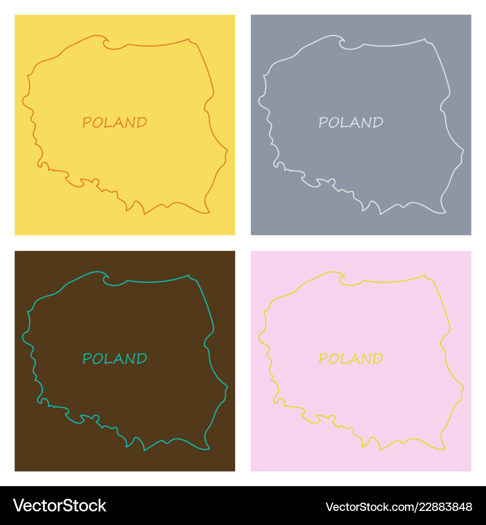 Map and flag of poland Royalty Free Vector Image