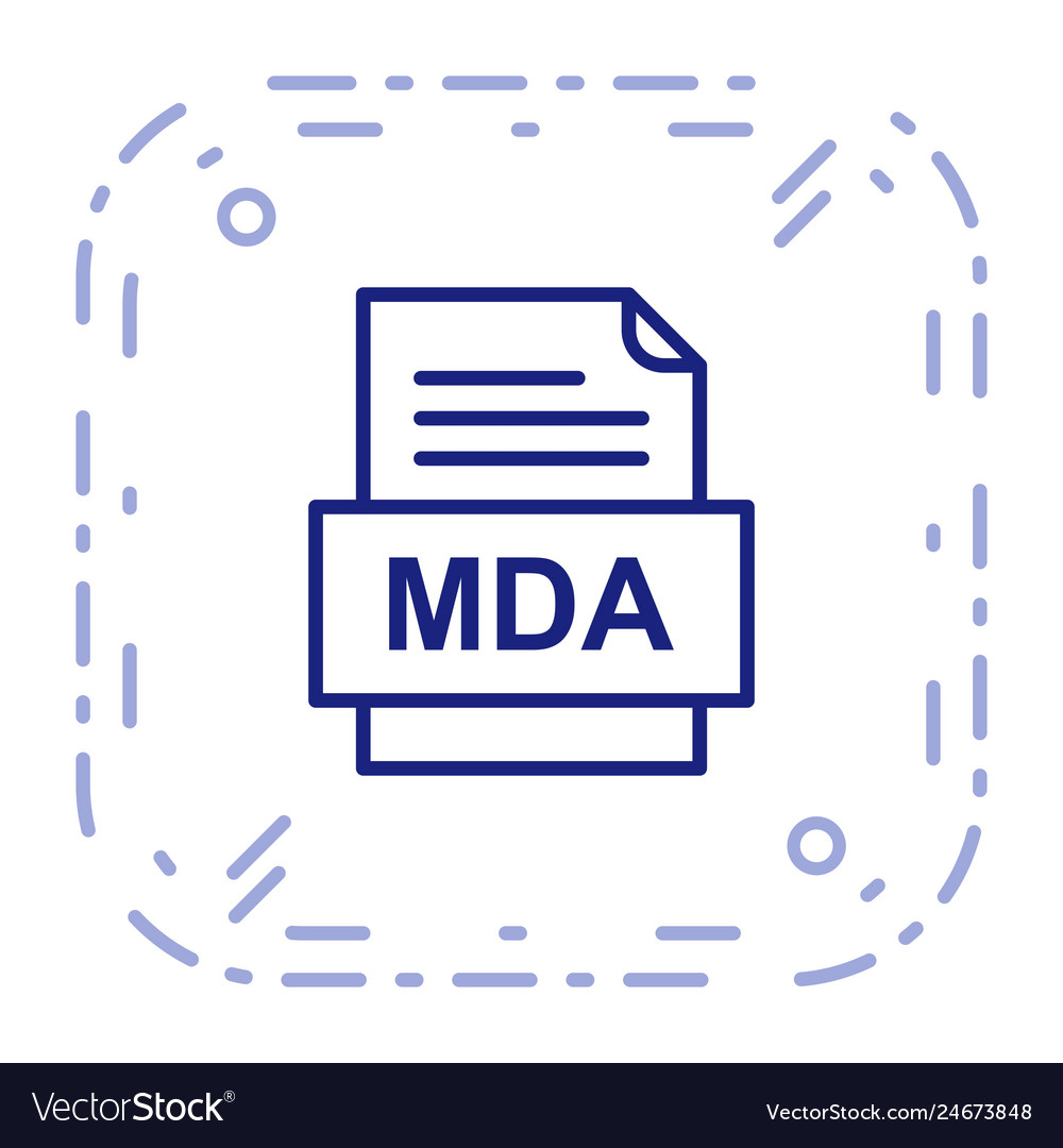 Mda file document icon Royalty Free Vector Image