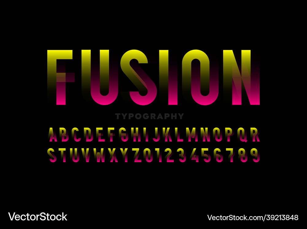 Modern fusion style font design Royalty Free Vector Image