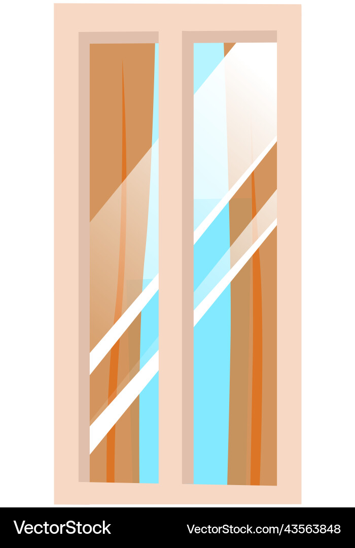 Modern narrow window with transparent glass Vector Image