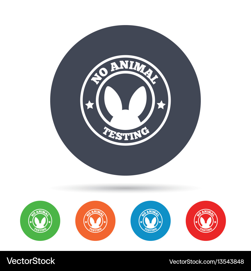 No animals testing sign icon not tested symbol Vector Image