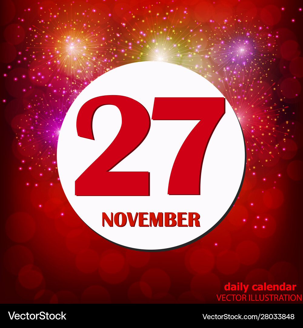 November 27 icon for planning important day Vector Image
