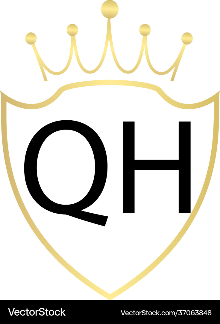 Qh letter logo design with simple style Royalty Free Vector