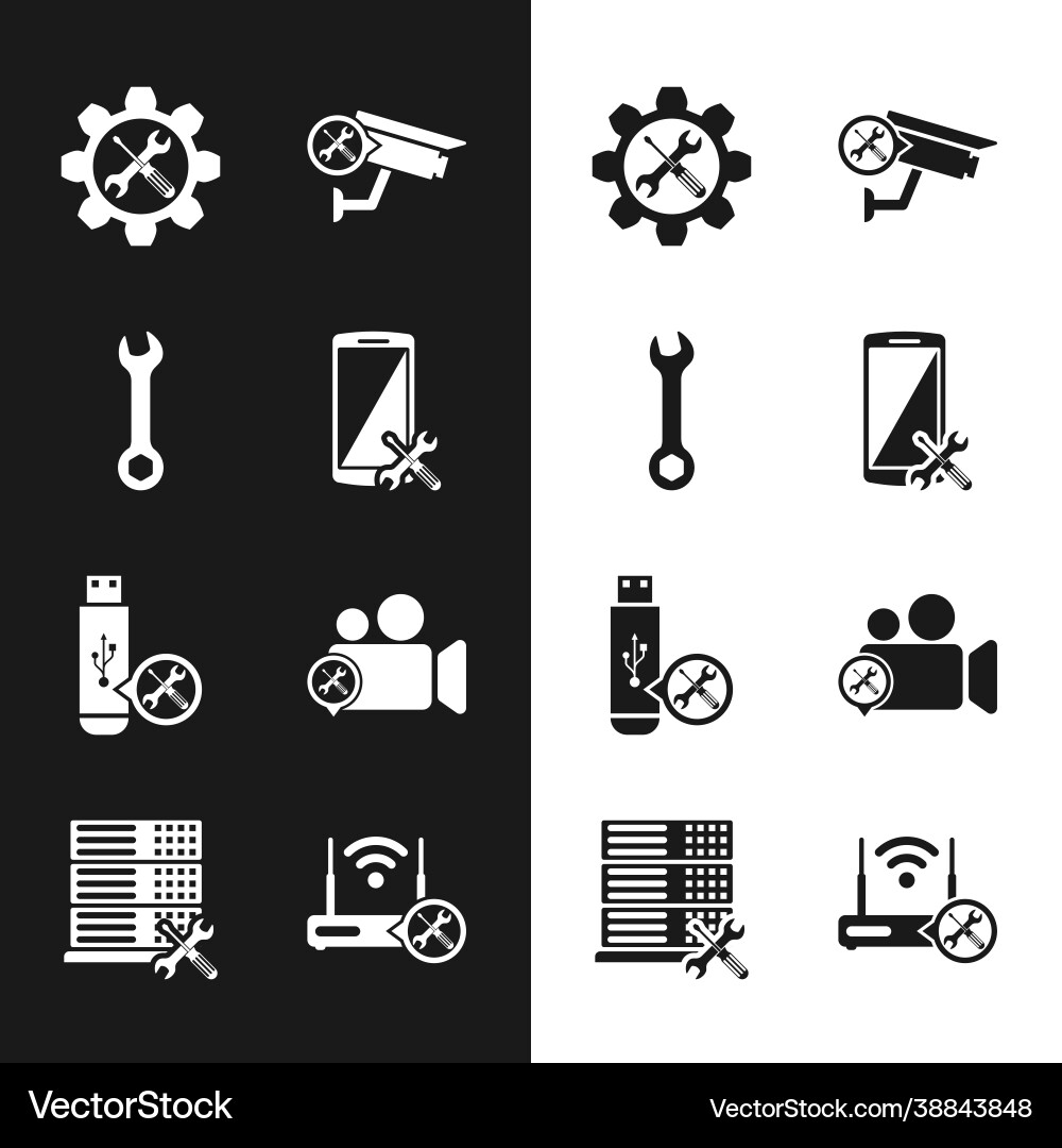 Set smartphone service wrench and screwdriver Vector Image
